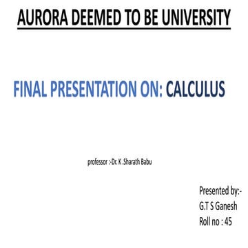 CALCULUS FINAL PPT.pdf power point presentation | PDF