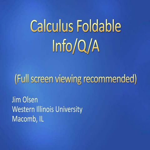Calculus Foldable | PPTX