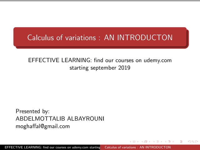 Calculus Of Variations Pdf