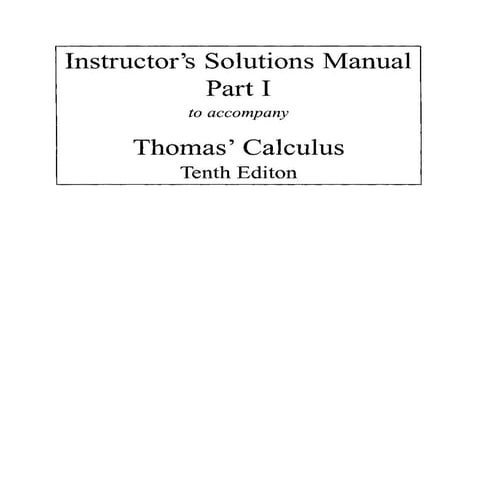 thomos Calculus solution | PDF