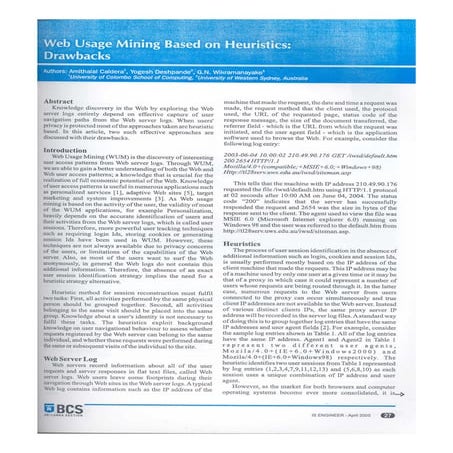 Web Usage Mining Based On Heuristics Drawbacks Pdf