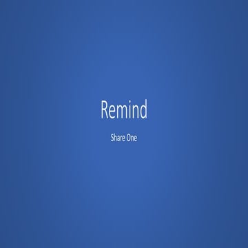 Caleb - Remind and Quizlet | PPTX