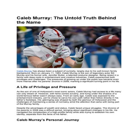 Caleb Murray: The Untold Truth Behind the Name | PDF