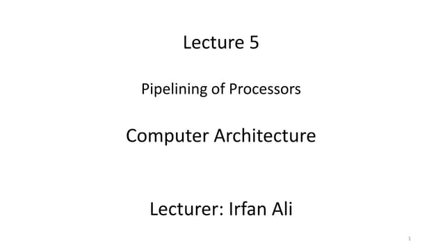 Pipelining Of Processors Computer Architecture Pptx 3476