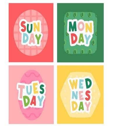 CALENDAR days of the week and months onths | DOCX