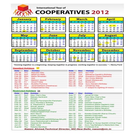 Calendar2012 | PDF