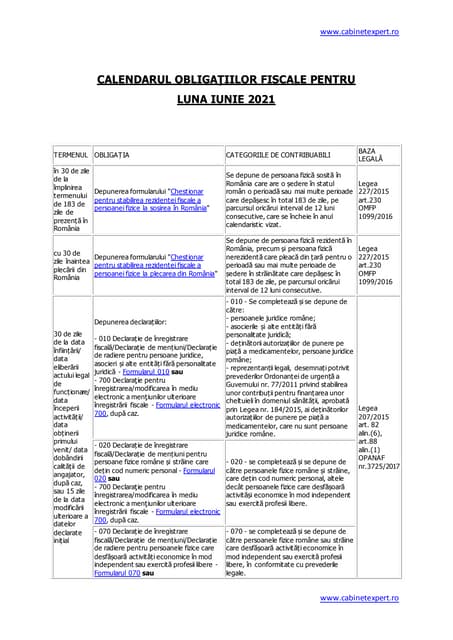 Calendar anaf 07 2020 | PDF