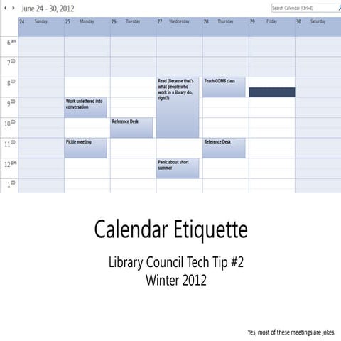 Calendar etiquettetechtip | PPTX
