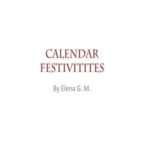Calendar festivities | PPT