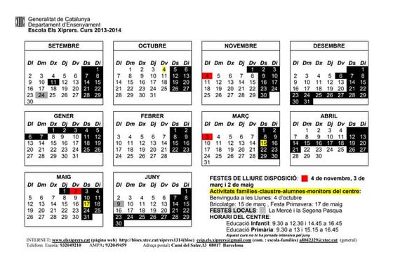 Calendari escolar | PDF