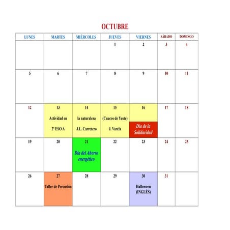 Calendario | ODT