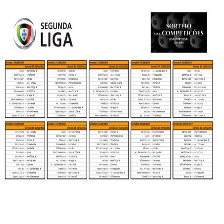 Calendario segunda-liga-2014-2015 | PDF
