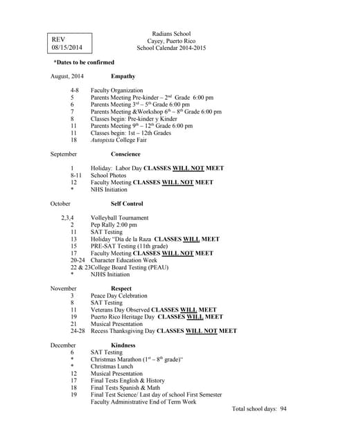 Calendario 2014 2015 (Radians) | PDF Calendario 2014 2015 (Radians) | PDF