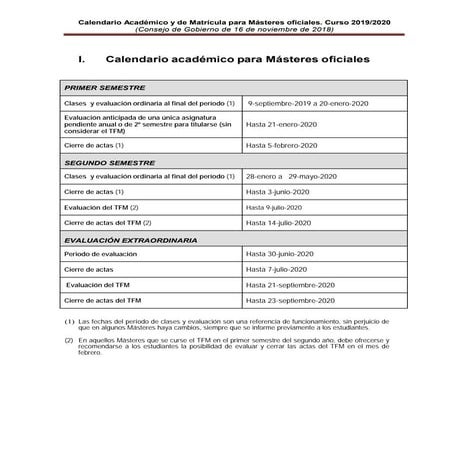 Calendario academico 2018-2 | PDF