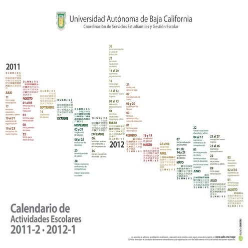 Calendario escolar uabc 2011-2 2012-1 | PDF