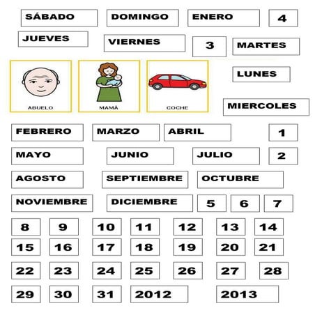 Calendario letras y pictos | PDF