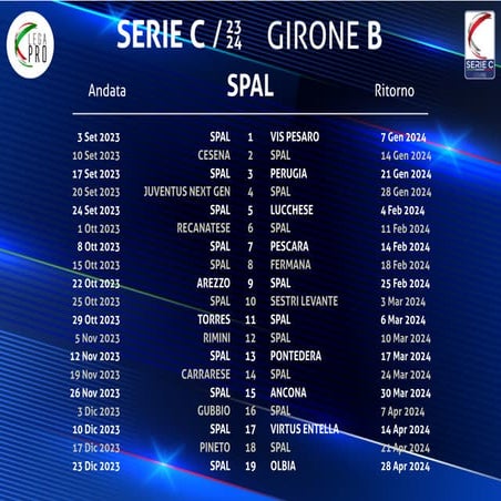 Calendario Spal Serie C 23/24 | PDF | Soccer | Sports
