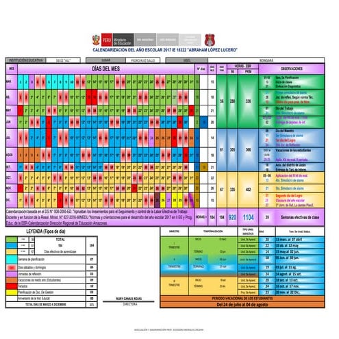 School calendar in spanish | PDF