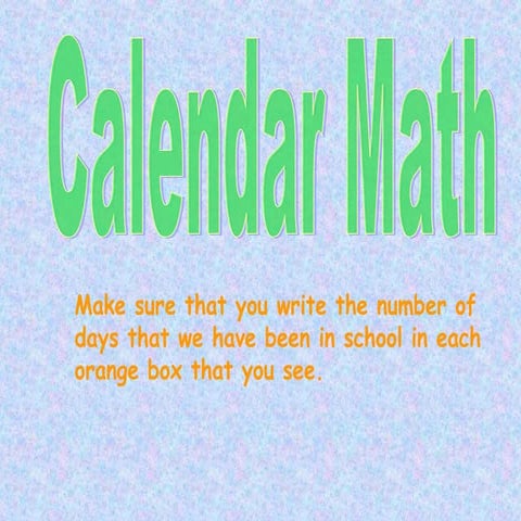 Calendar math | PPT