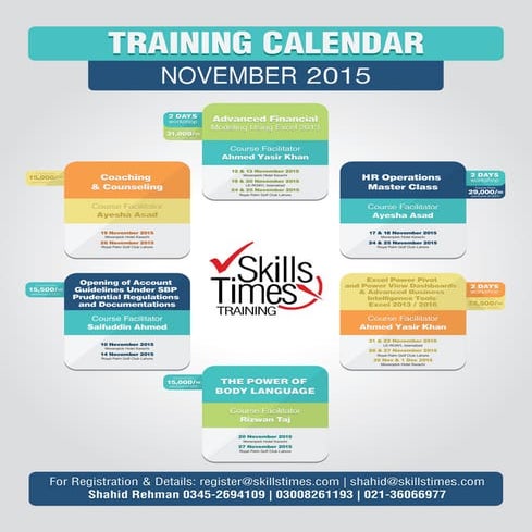 Skills Times Training Calendar november 2015 | PDF