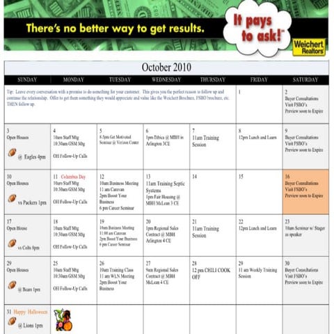 October Training Calendar | PDF
