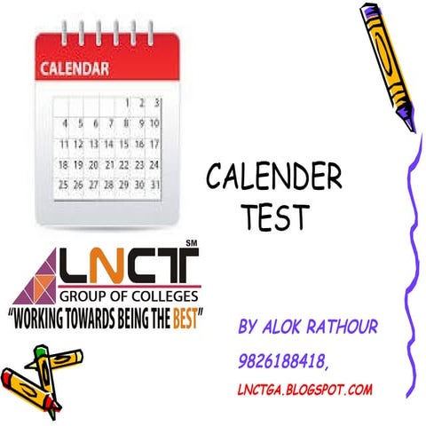 Calender test 01 by alok sir | PPT