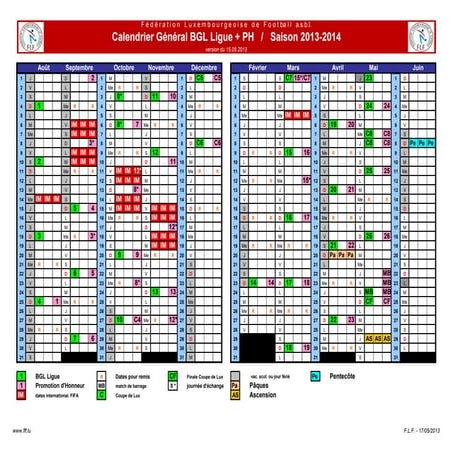 Calendrier bgl ligue ph 2013 2014 | PPT