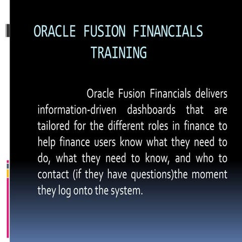 Oracle Fusion Financials Training in Hyderabad | PPTX | Business ...