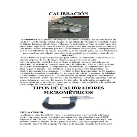 Partes de un calibrador vernier o pie de rey | DOCX