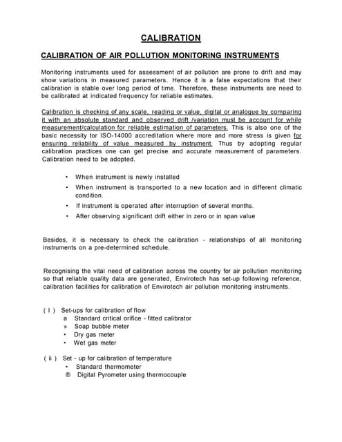 Calibration Intermediate Check of Measuring and Voulmetric Equipemnt ...