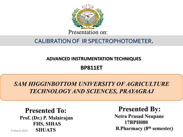Calibration of uv visible spectrophotometer | PPTX | Chemistry | Science