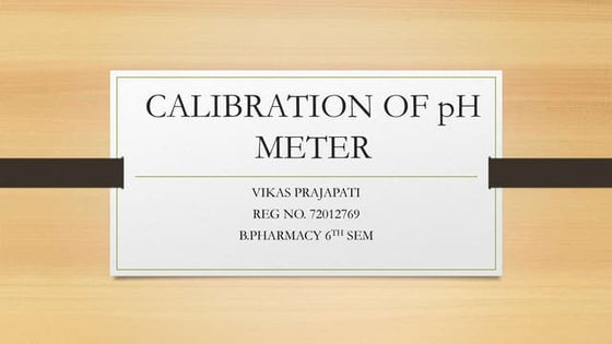 Calibration of pH meter | PDF