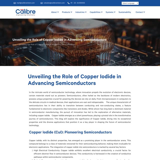 Copper Iodide: Pioneering the Future of Semiconductor Technology | PDF
