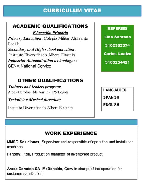 Evidence 5: My curriculum vitae | DOCX | Secondary Education | Education