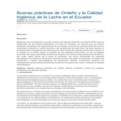 Calidad de leche ecuador | DOCX