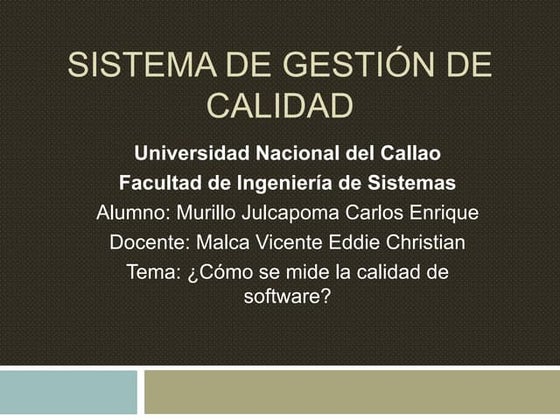 Tema N° 7 Atributos de Calidad del Software según Norma ISO 25010 | PPT