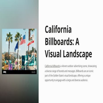 California Billboards: Elevating Your Brand's Visibility | PPT