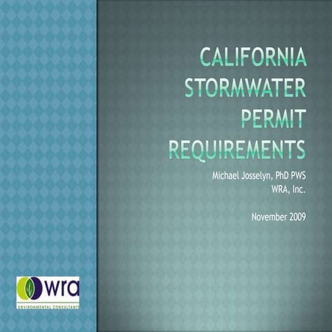 California State Stormwater Permit Requirements | PPTX