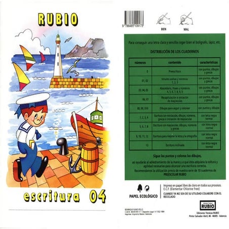 Caligrafía rubio escritura 04 (educación infantil) | PDF