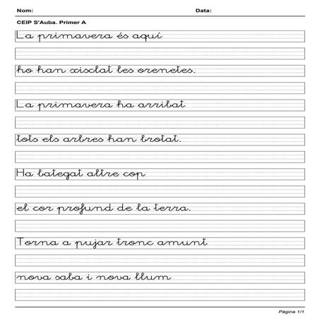 Cal·ligrafia primavera | PDF