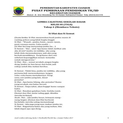 Calistung kelas 1 tahap 3