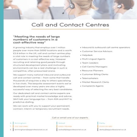 Call and contact centres | PDF