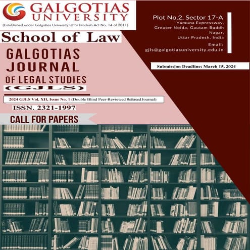 Call for paper Jan-Jun 2024 - Galgotias University | PDF