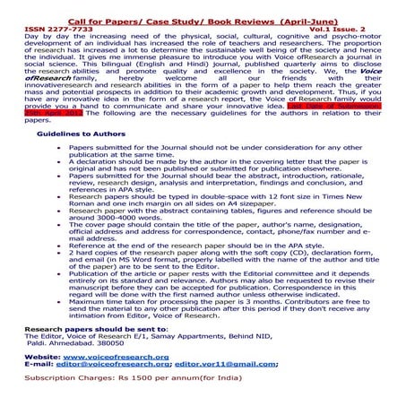 Call for papers | PDF | Publishing Industry | Industries