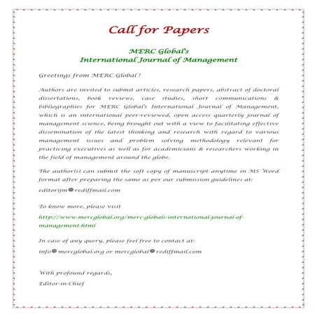 Call for papers | PDF