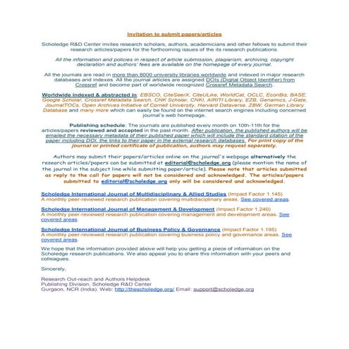 Call for papers | PDF