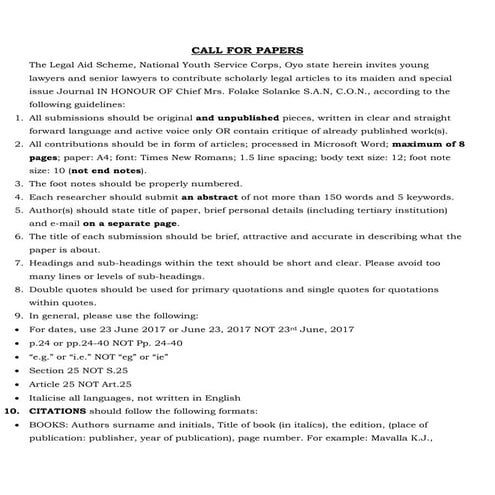 Call for papers | PDF