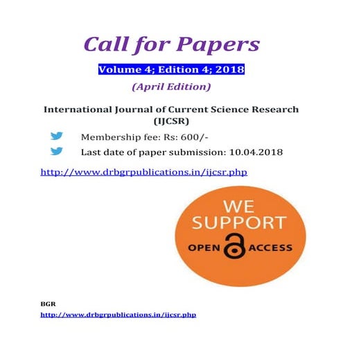 Call for Papers - April Edition 2018 | PDF