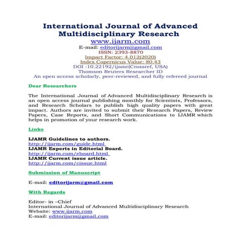 IJAMR JOURNAL -CALL FOR PAPERS - DECEMBER -2020 | PDF | Publishing ...