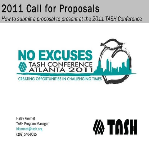 2011 TASH Conference - Call for Proposals Webinar | PPT